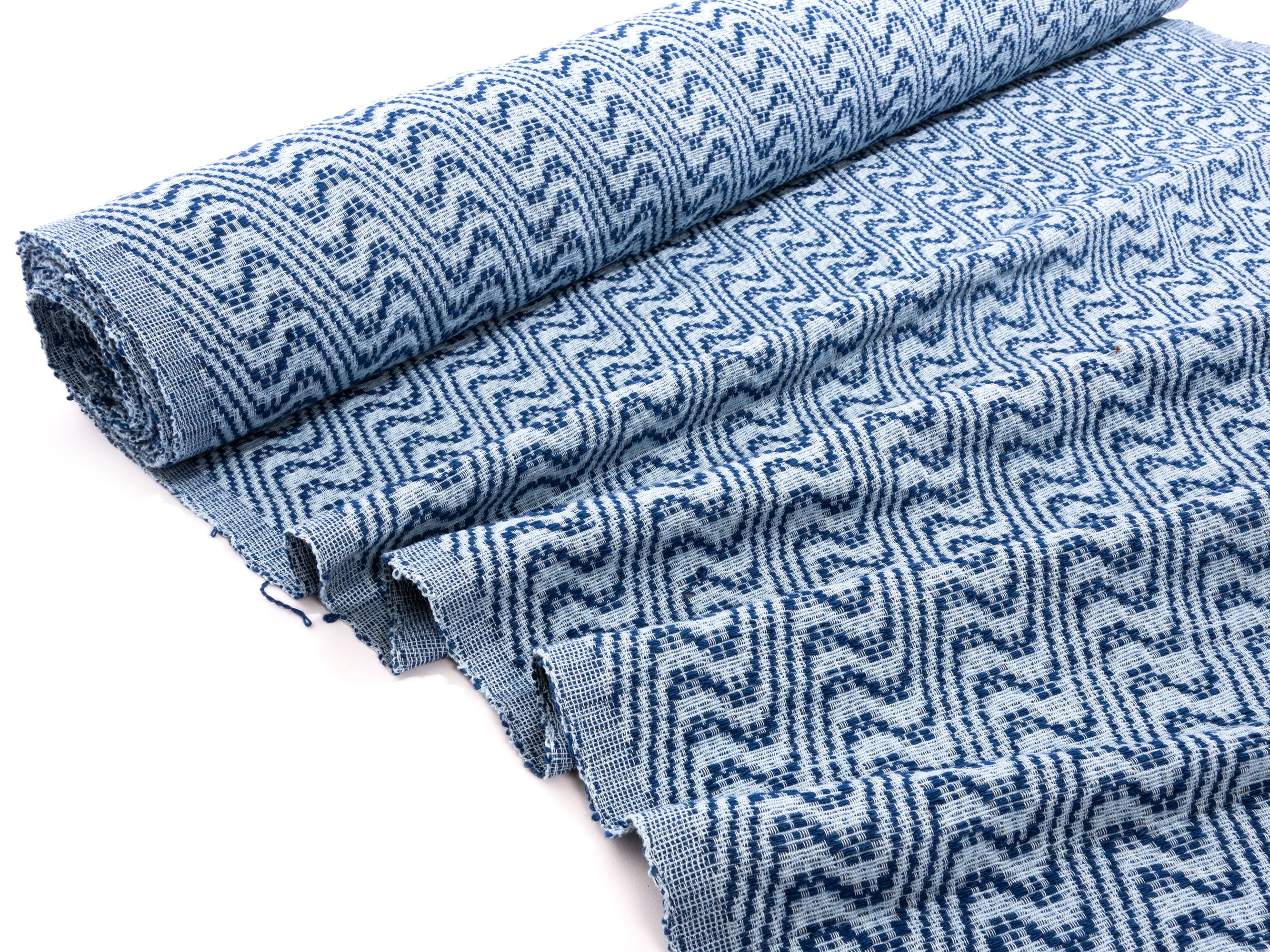 handwoven cotton fabric dyed with indigo with a wave pattern – Garden ...