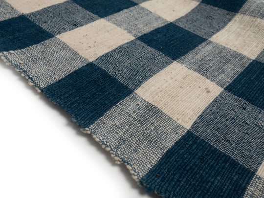 Indigo fabric with gradient checkered pattern – Garden of Siam